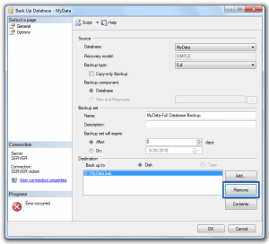 Cannot use the backup file because it was originally formatted with sector size 4096 and is now ...