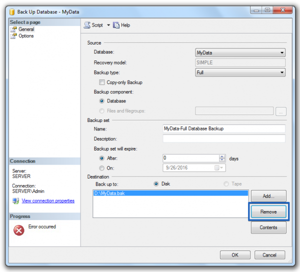 Cannot use the backup file because it was originally formatted with ...