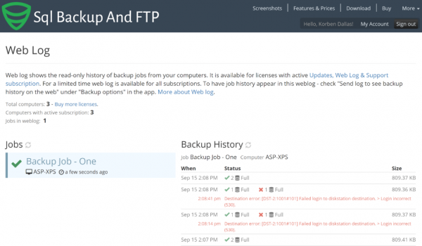 Web Log – see backup history on the web – SQLBackupAndFTP's blog