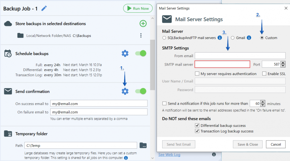 How to send SQL Backup confirmations through my GMail, Hotmail or Yahoo ...