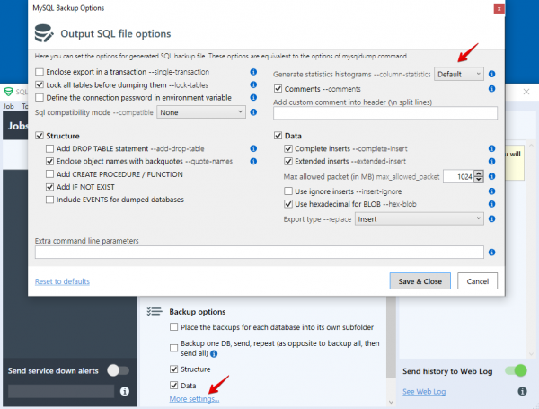 Dbms Mssql1100611007 Mysql Backup Error Unknown Variable ‘column Statistics0