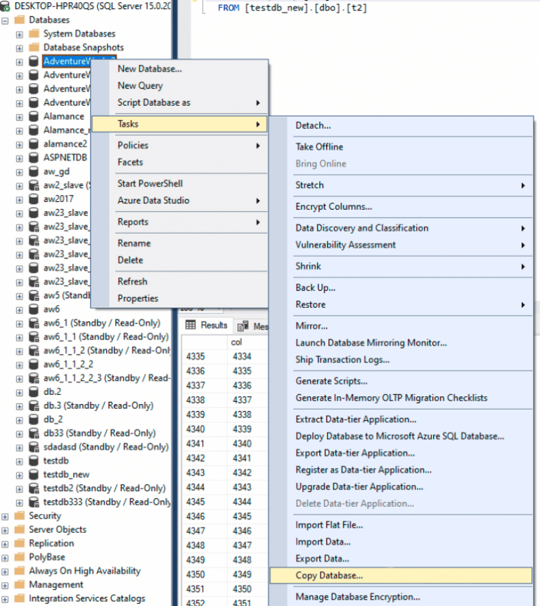 How To Clone Sql Server Database To A Test Environment