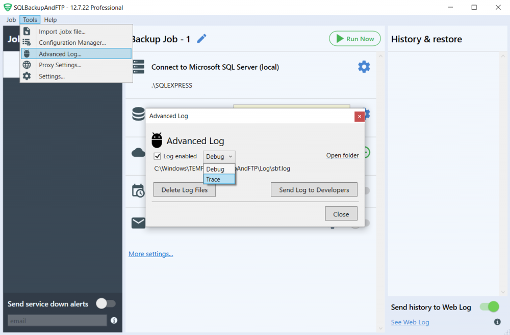 SQL Server - SQLBackupAndFTP Documentation
