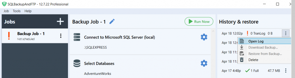 Self-Troubleshooting - SQLBackupAndFTP Documentation